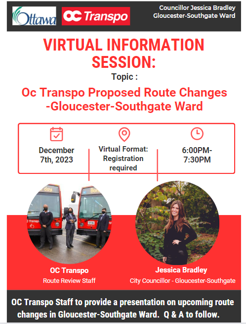Public Meeting: OC Transpo Route Changes in Gloucester-Southgate Ward ...